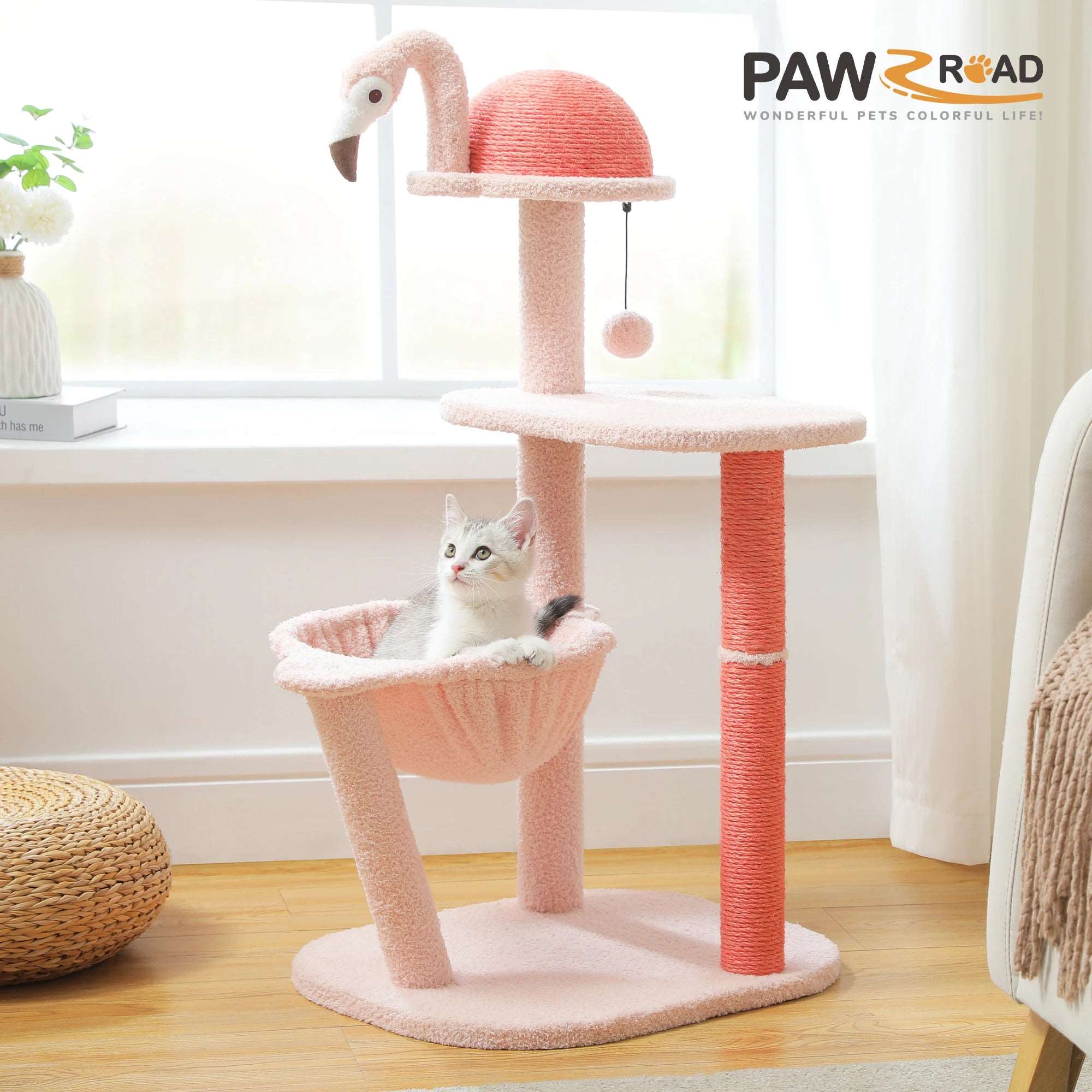 Pink Flamingo Cat Tower | Stylish & Functional Cat Tree – Gabby Whale